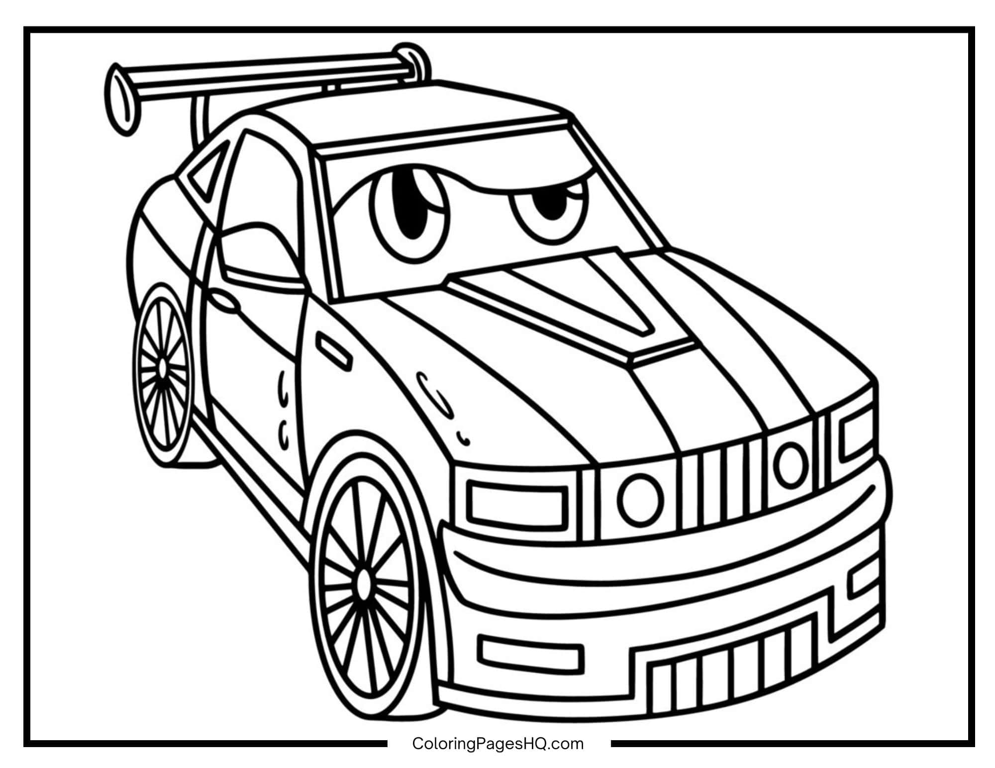 Car Coloring Pages (Free PDF Printables) - Coloring Pages HQ