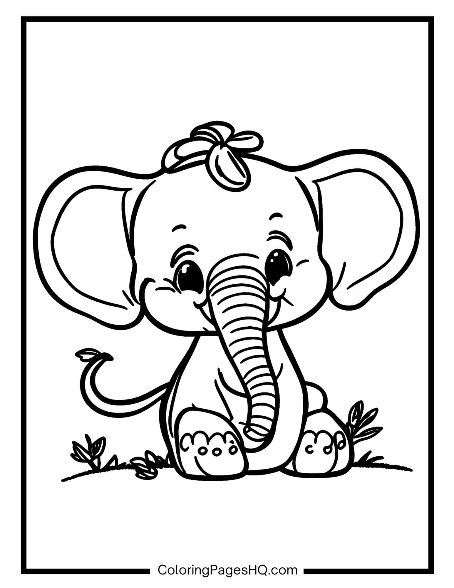 Elephant Coloring Pages (Free PDF Printables) - Coloring Pages HQ