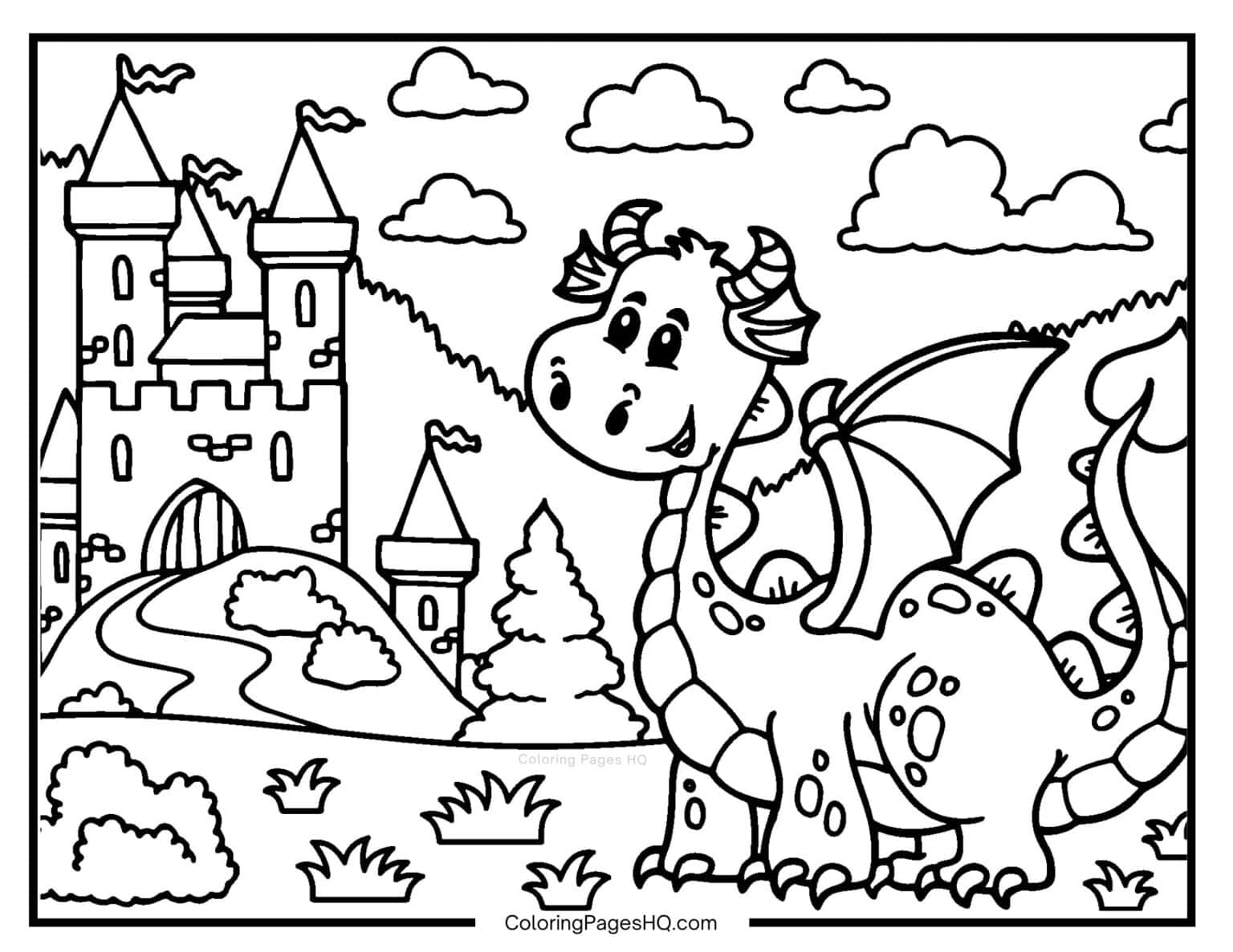 Dragon Coloring Pages (Free PDF Printables) - Coloring Pages HQ