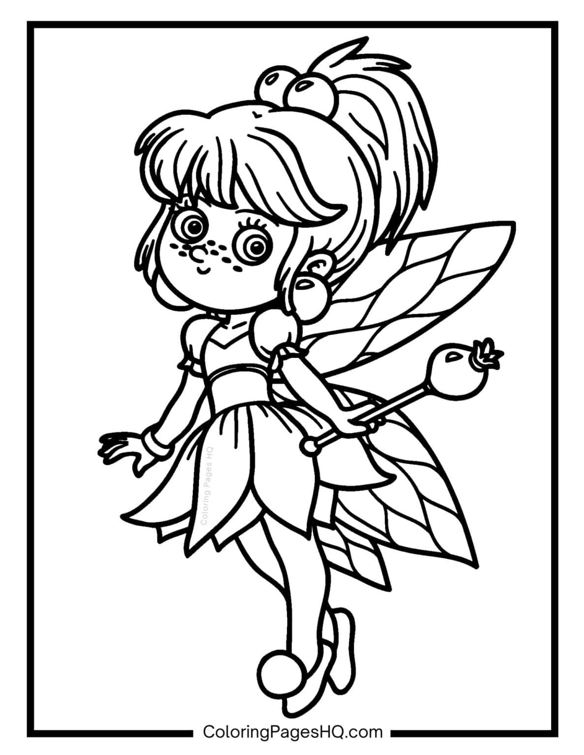 Dazzling Fairy Coloring Pages (Free PDF Printables) - Coloring Pages HQ