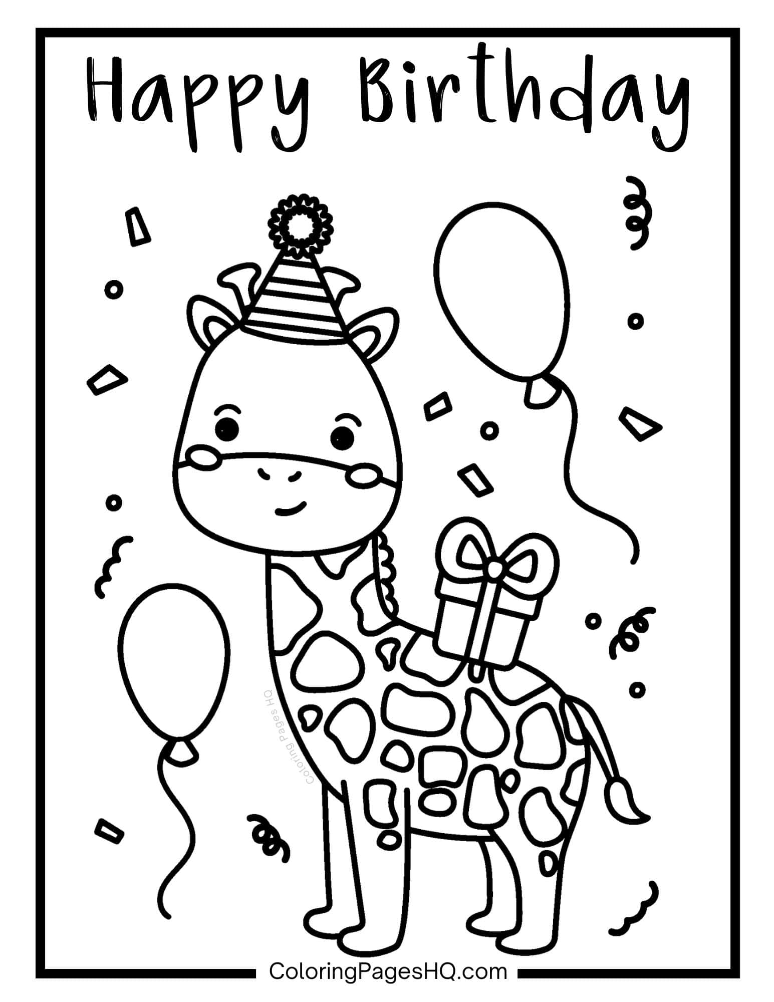 Cute Birthday Coloring Pages (Free PDF Printables) - Coloring Pages HQ