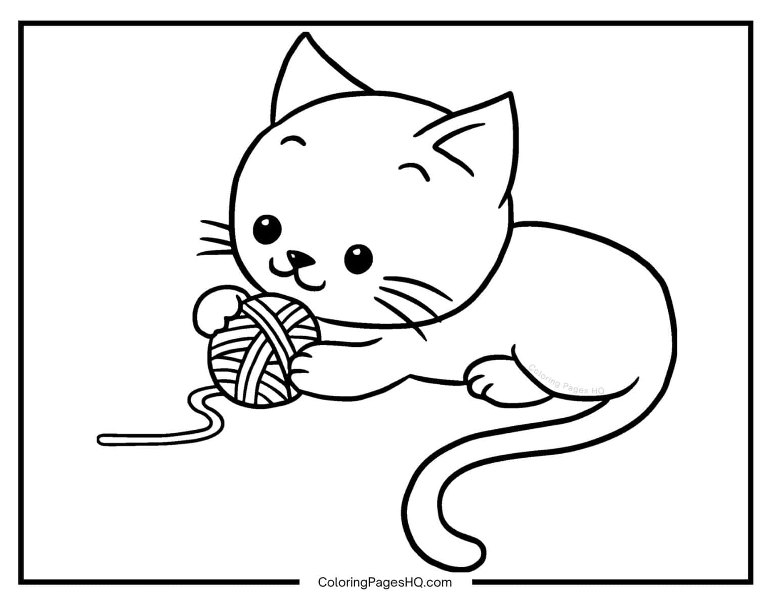 Cute Kitten Coloring Pages (Free PDF Printables) - Coloring Pages HQ