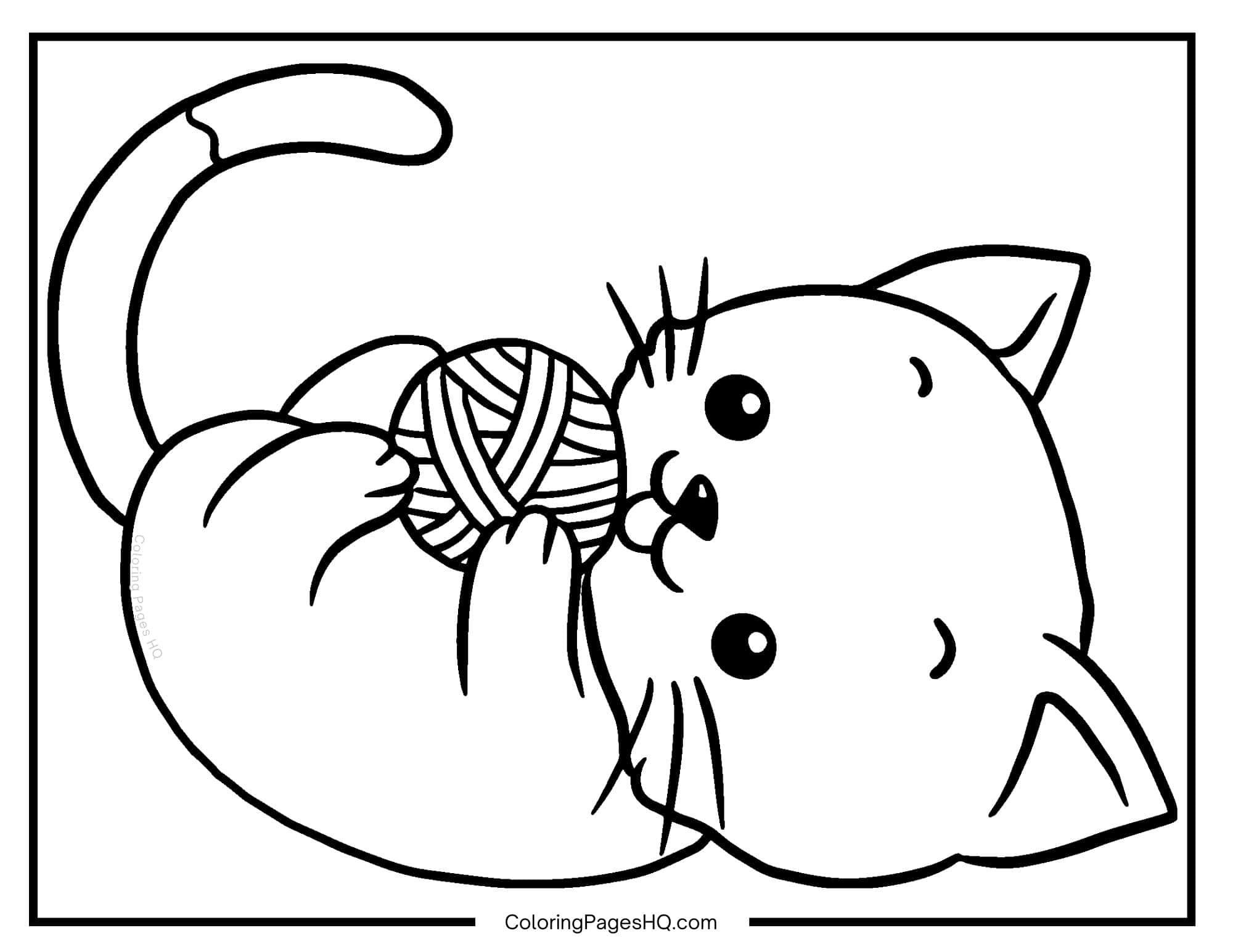 Cute Kitten Coloring Pages (Free PDF Printables) - Coloring Pages HQ