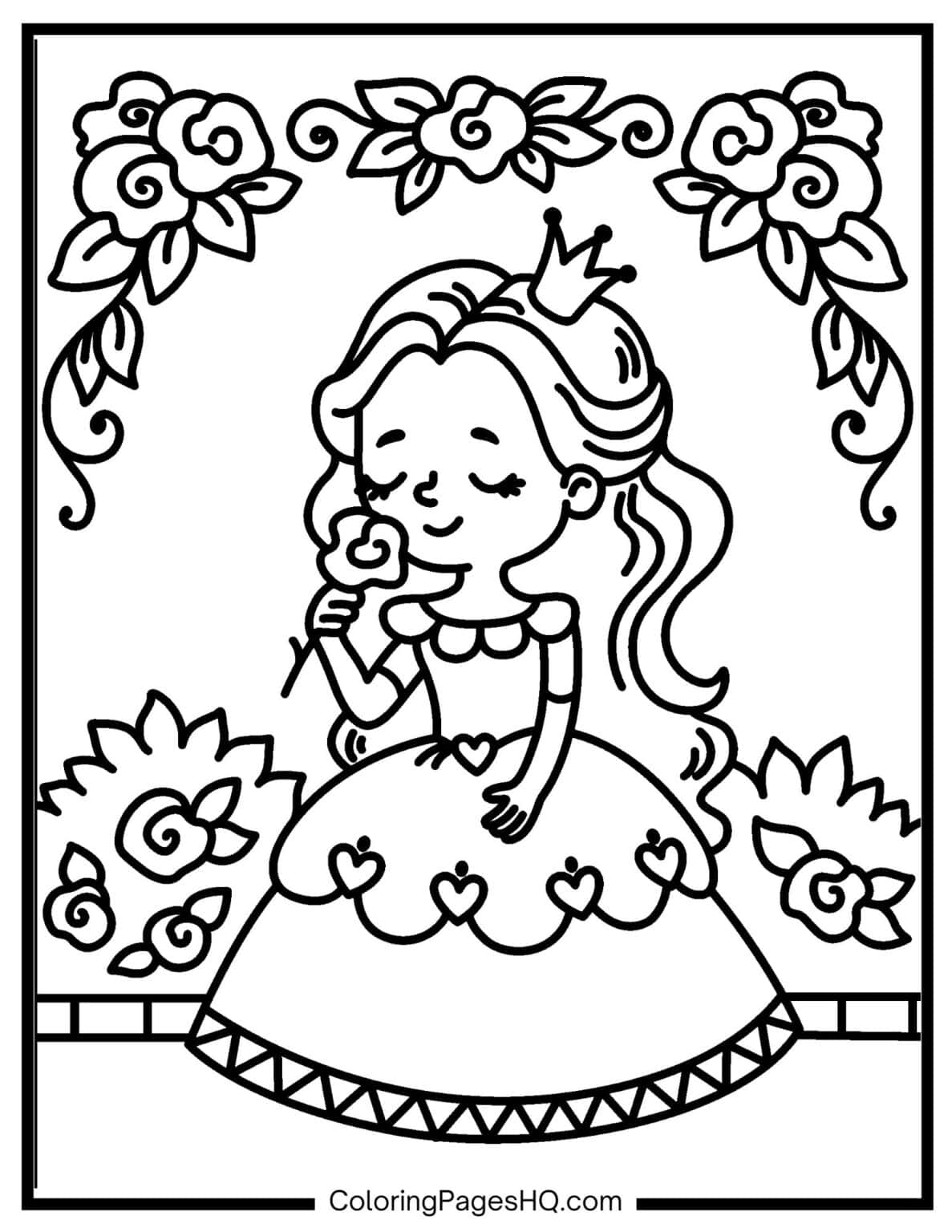 Pretty Princess Coloring Pages (Free PDF Printables) - Coloring Pages HQ