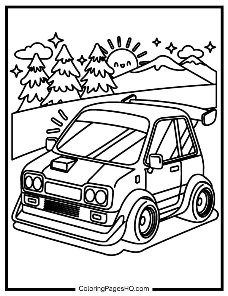 Car Coloring Pages (Free PDF Printables) - Coloring Pages HQ