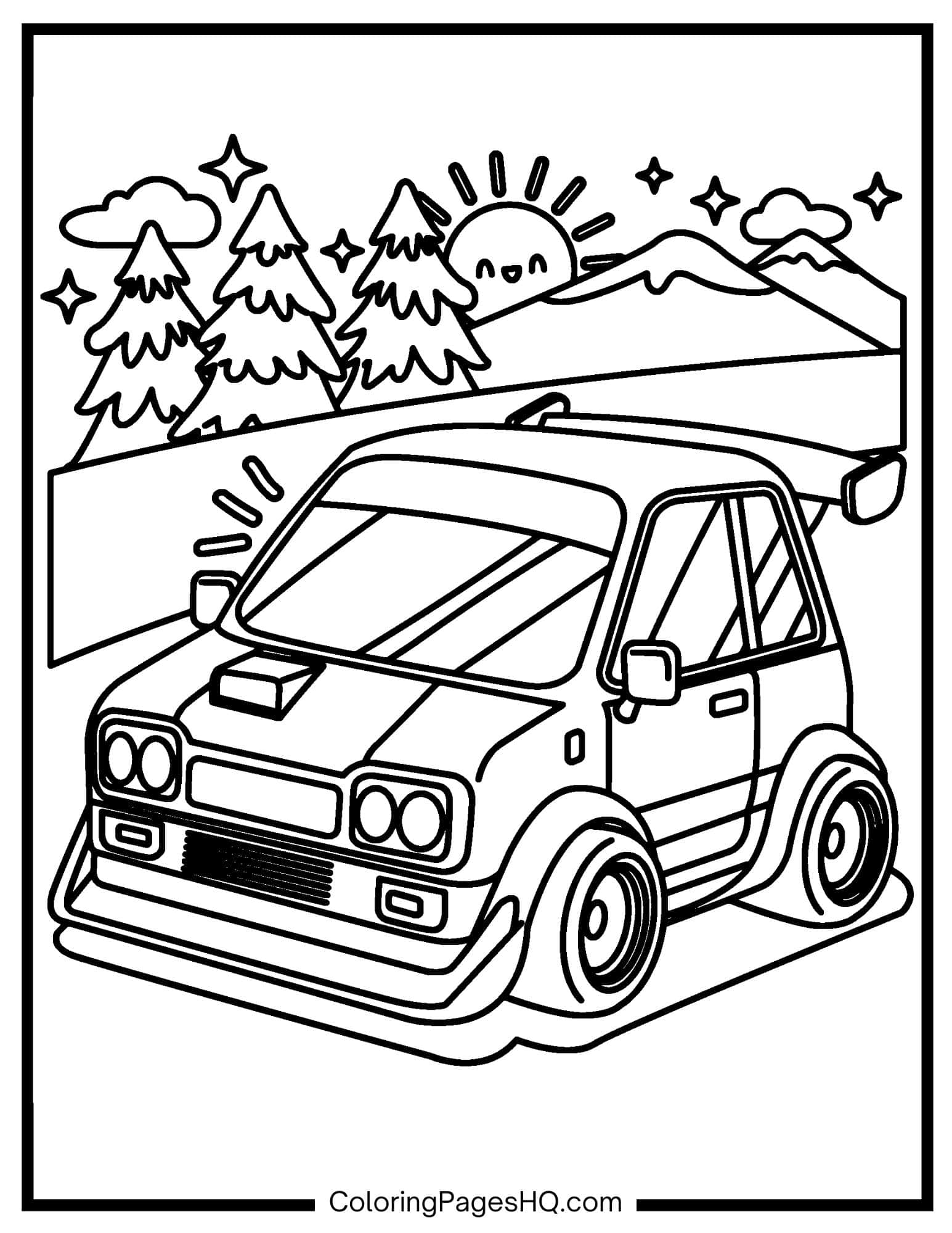 Car Coloring Pages (Free PDF Printables) - Coloring Pages HQ