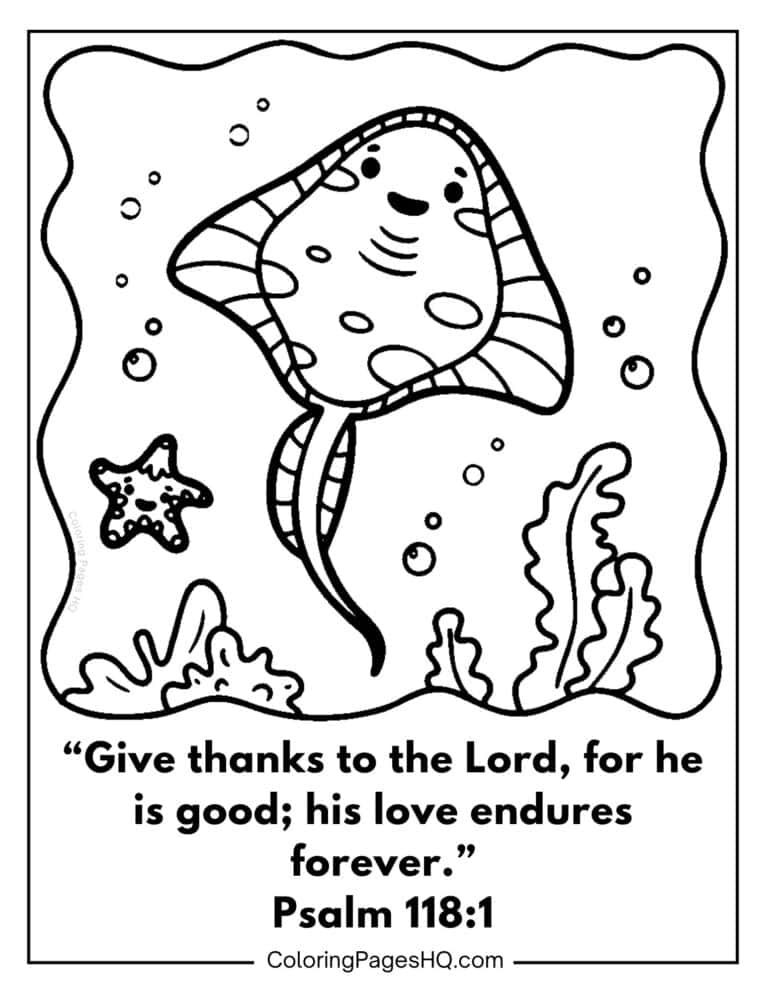Engaging Ocean Theme Bible Verse Coloring Pages (Free PDF Printables ...