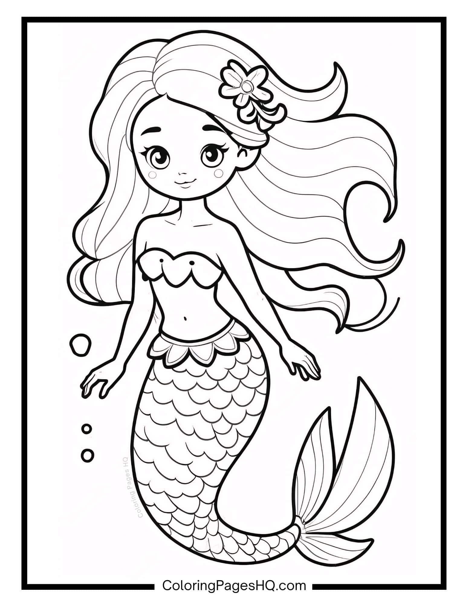 Magical Mermaid Coloring Pages (Free PDF Printables) - Coloring Pages HQ