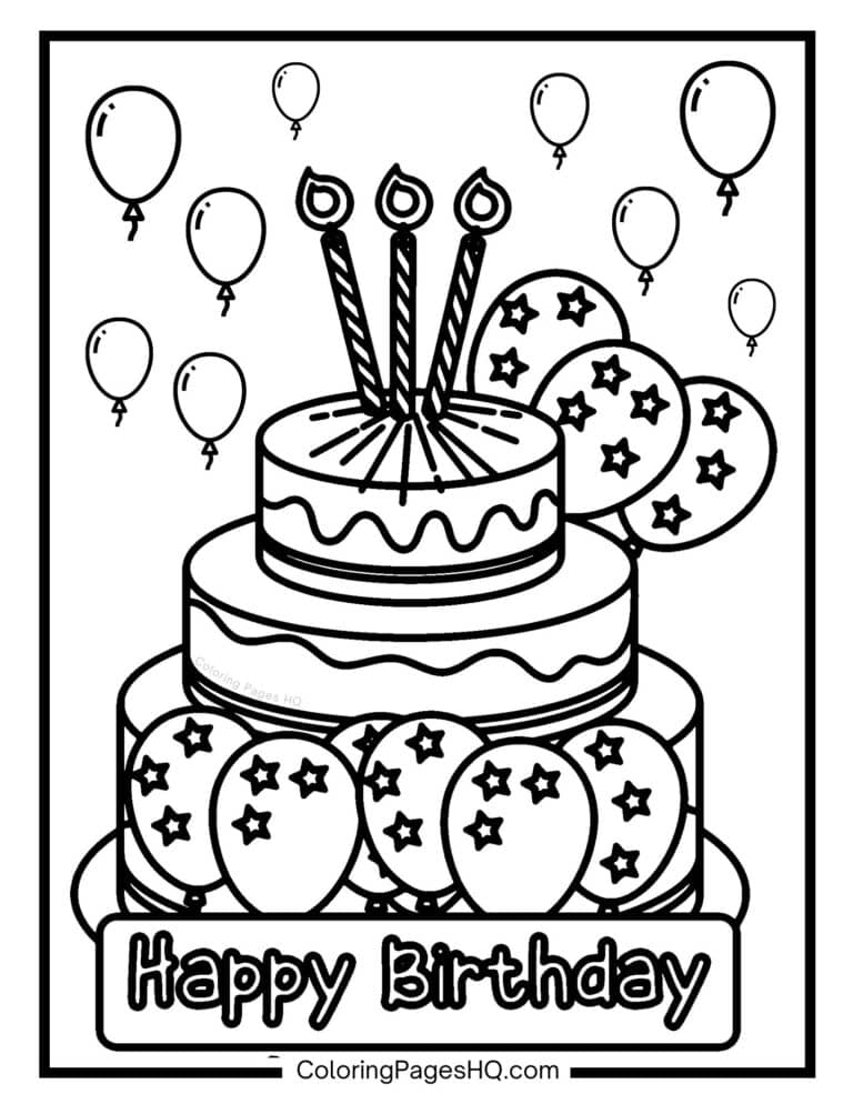 Cute Birthday Coloring Pages (Free PDF Printables) - Coloring Pages HQ