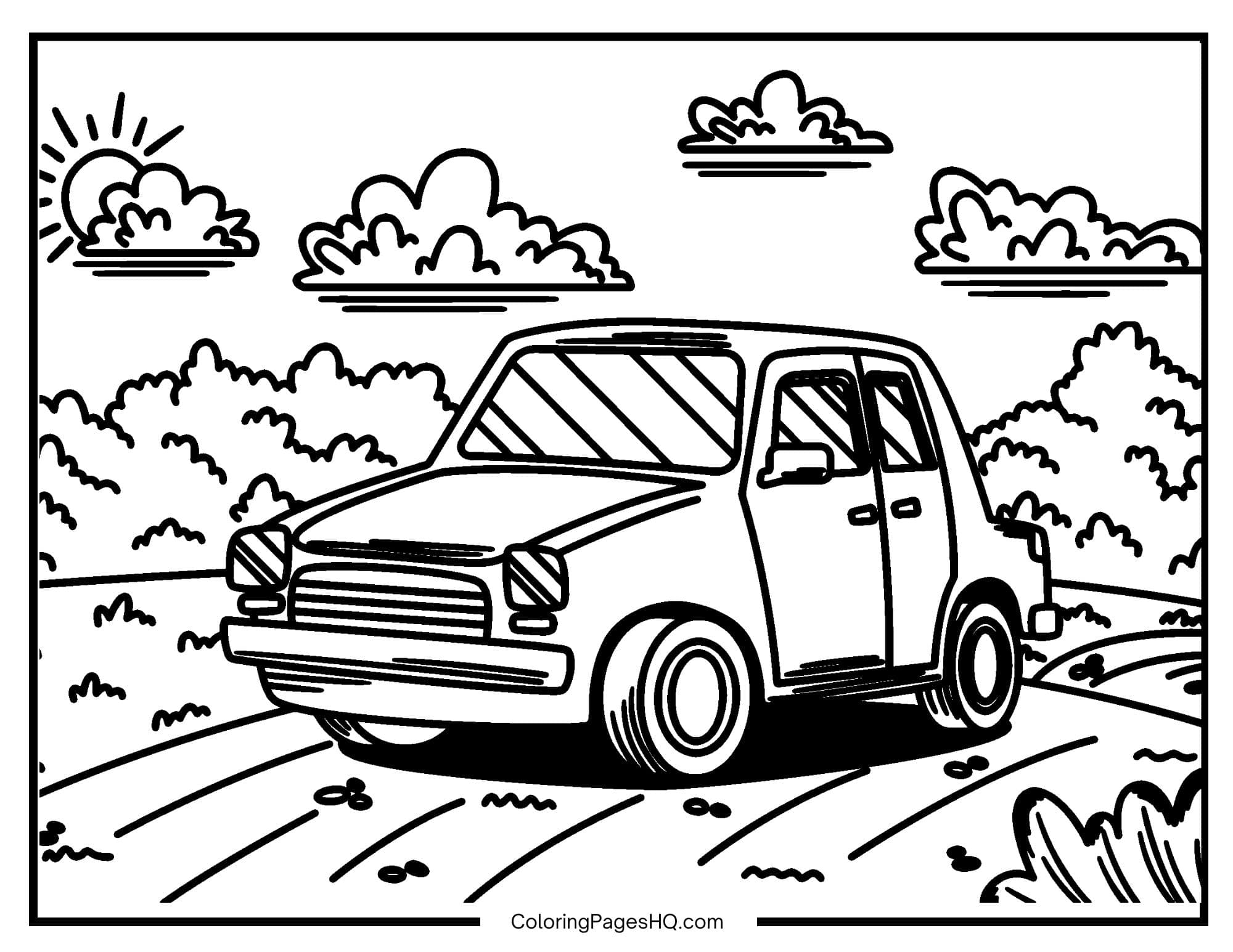 Car Coloring Pages (Free PDF Printables) - Coloring Pages HQ