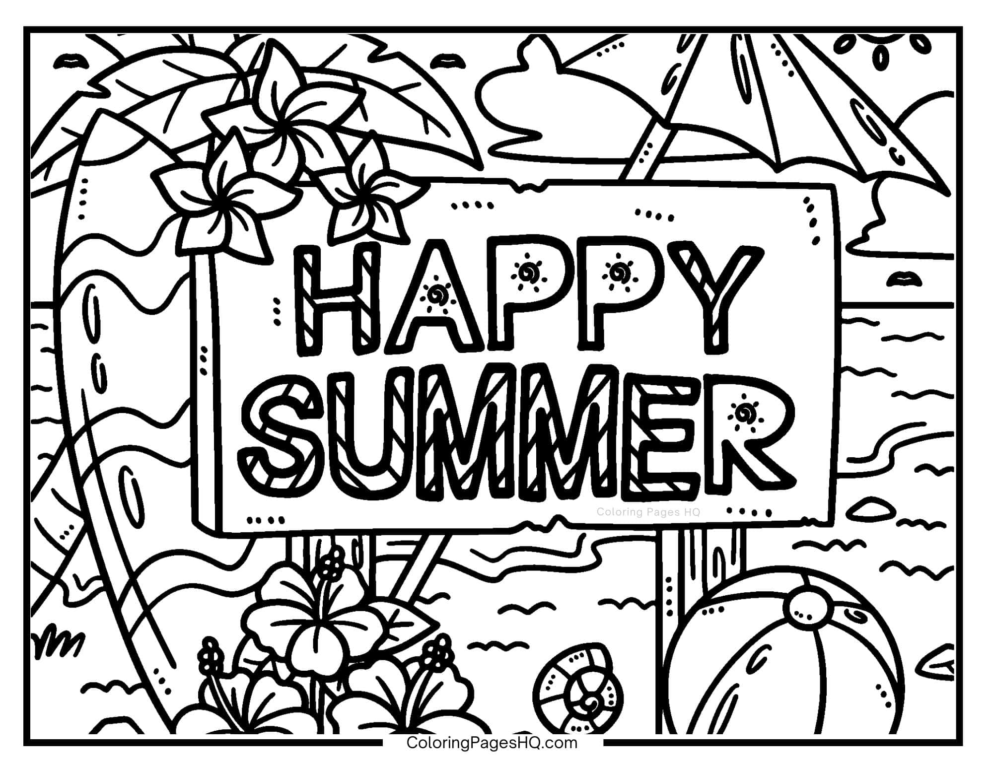 Fun Summer Coloring Pages (Free PDF Printables) - Coloring Pages HQ