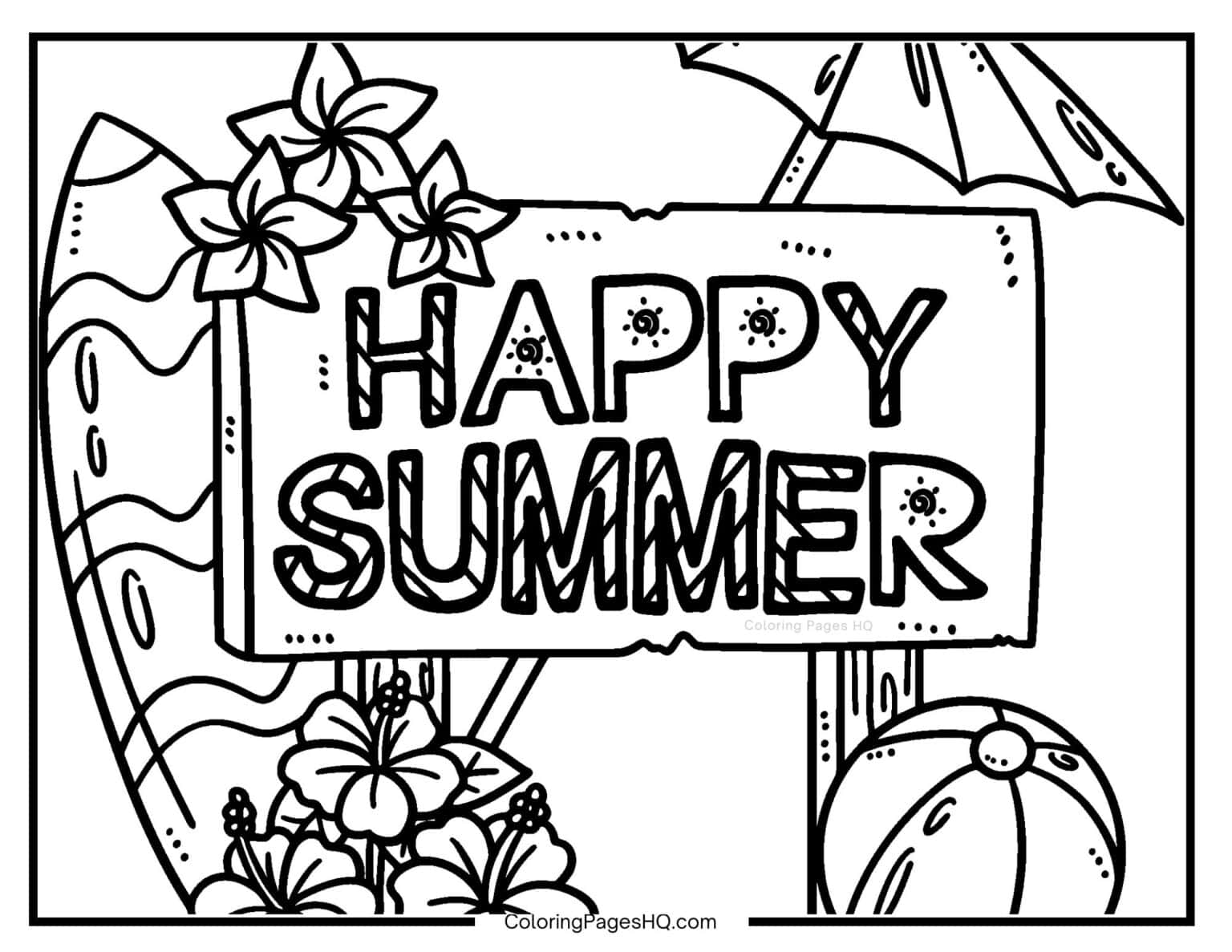 Fun Summer Coloring Pages (Free PDF Printables) - Coloring Pages HQ