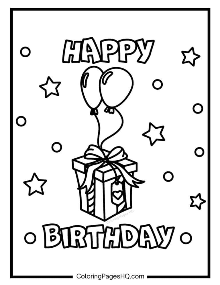 Cute Birthday Coloring Pages (Free PDF Printables) - Coloring Pages HQ