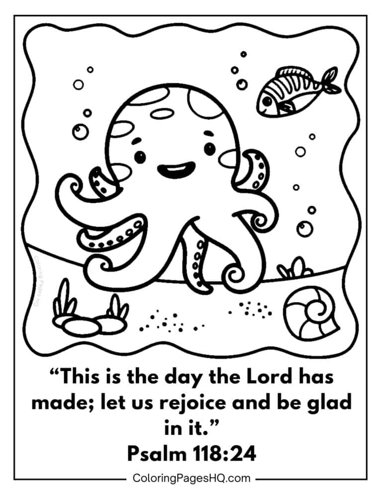 Engaging Ocean Theme Bible Verse Coloring Pages (Free PDF Printables ...