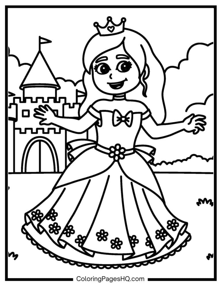 Pretty Princess Coloring Pages (Free PDF Printables) - Coloring Pages HQ