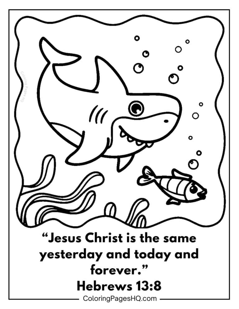 Engaging Ocean Theme Bible Verse Coloring Pages (Free PDF Printables ...