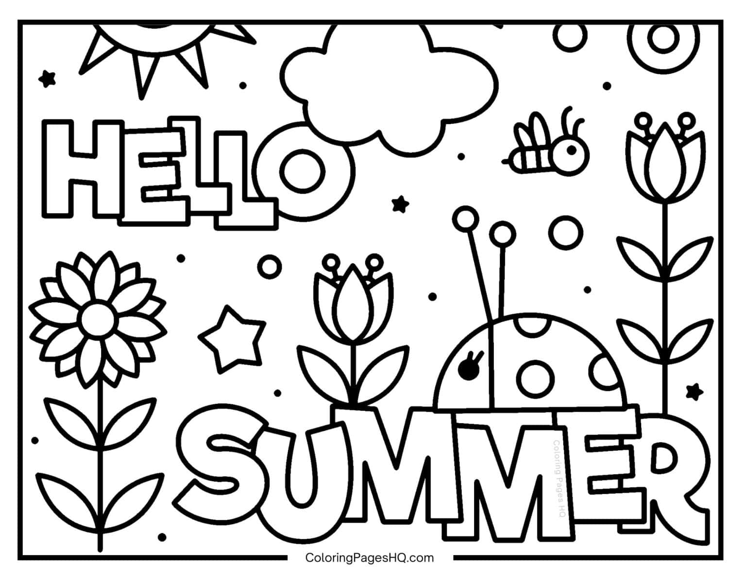 Fun Summer Coloring Pages (Free PDF Printables) - Coloring Pages HQ