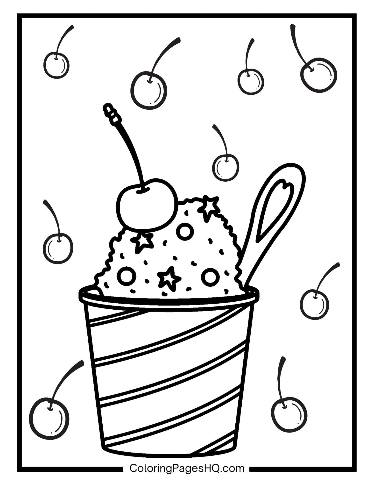 Ice Cream Coloring Pages (Free PDF Printables) - Coloring Pages HQ
