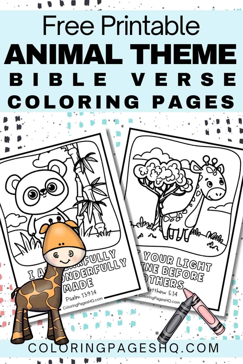Animal Theme Bible Verse Coloring Pages (Free PDF Printables ...