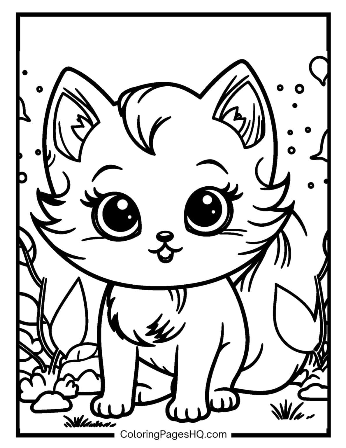 Cute Kitten Coloring Pages (Free PDF Printables) - Coloring Pages HQ