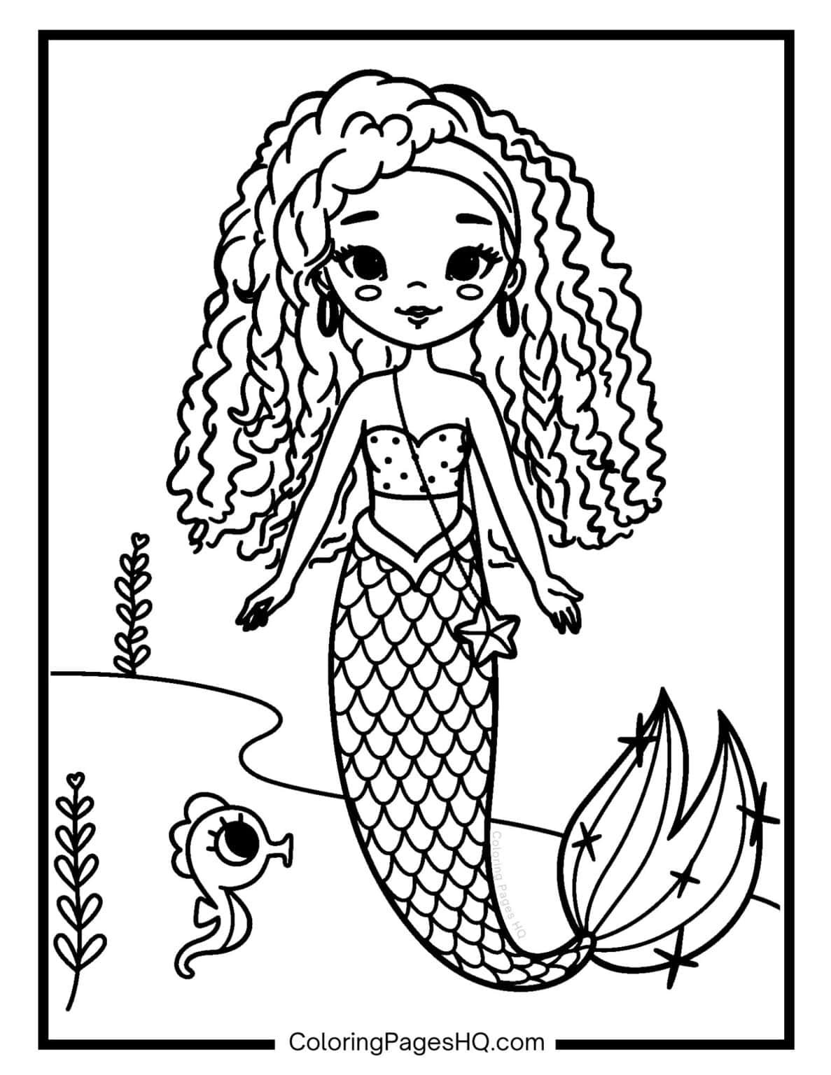 Magical Mermaid Coloring Pages (Free PDF Printables) - Coloring Pages HQ