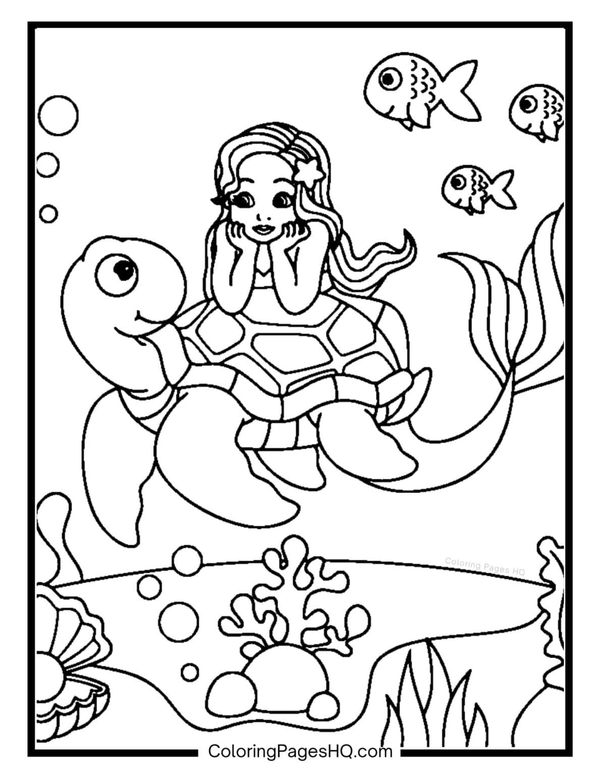 Magical Mermaid Coloring Pages (Free PDF Printables) - Coloring Pages HQ