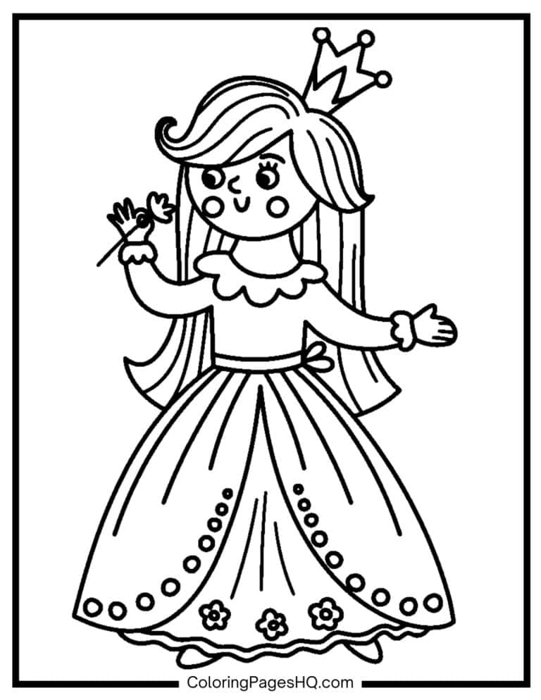 Pretty Princess Coloring Pages (Free PDF Printables) - Coloring Pages HQ