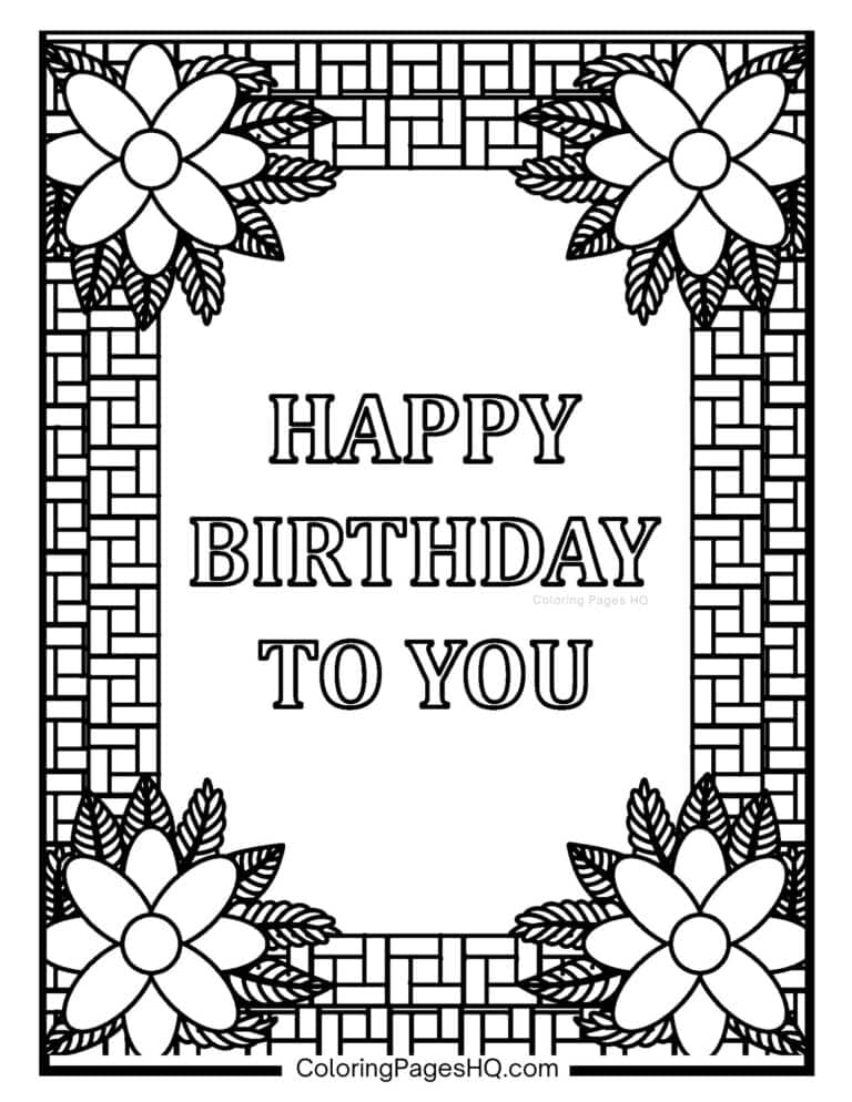 Cute Birthday Coloring Pages (Free PDF Printables) - Coloring Pages HQ