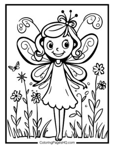 Dazzling Fairy Coloring Pages (Free PDF Printables) - Coloring Pages HQ