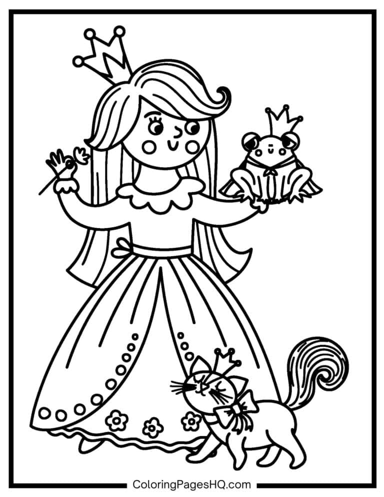 Pretty Princess Coloring Pages (Free PDF Printables) - Coloring Pages HQ
