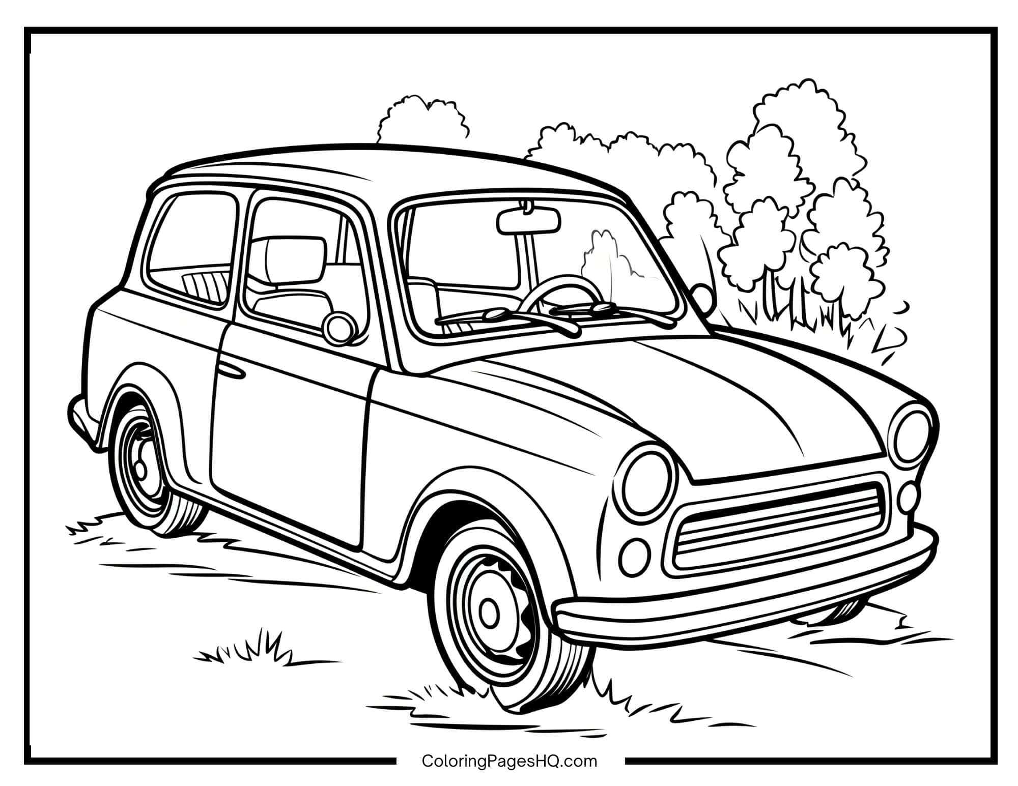 Car Coloring Pages (Free PDF Printables) - Coloring Pages HQ