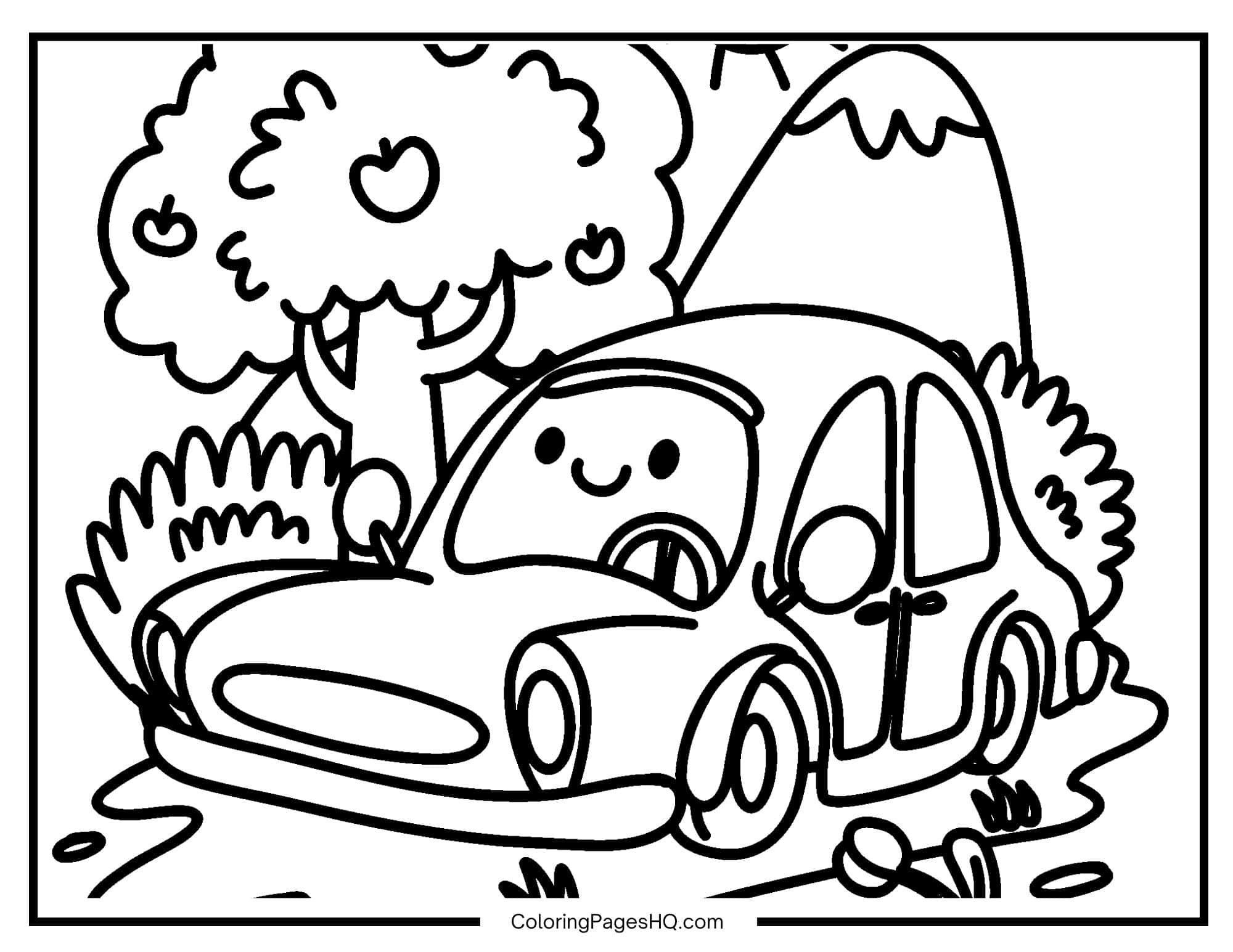 Car Coloring Pages (Free PDF Printables) - Coloring Pages HQ