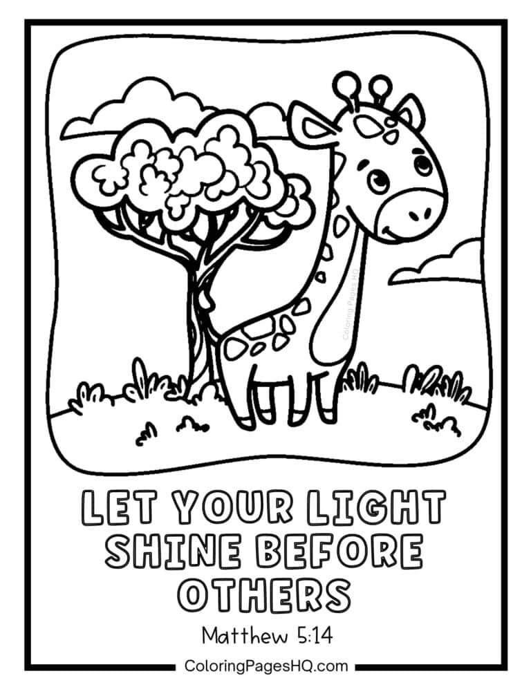 Animal Theme Bible Verse Coloring Pages (Free PDF Printables ...