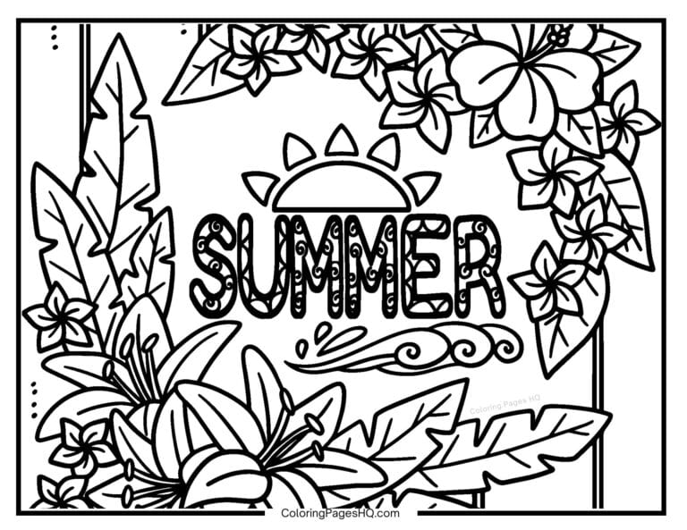 Fun Summer Coloring Pages (Free PDF Printables) - Coloring Pages HQ