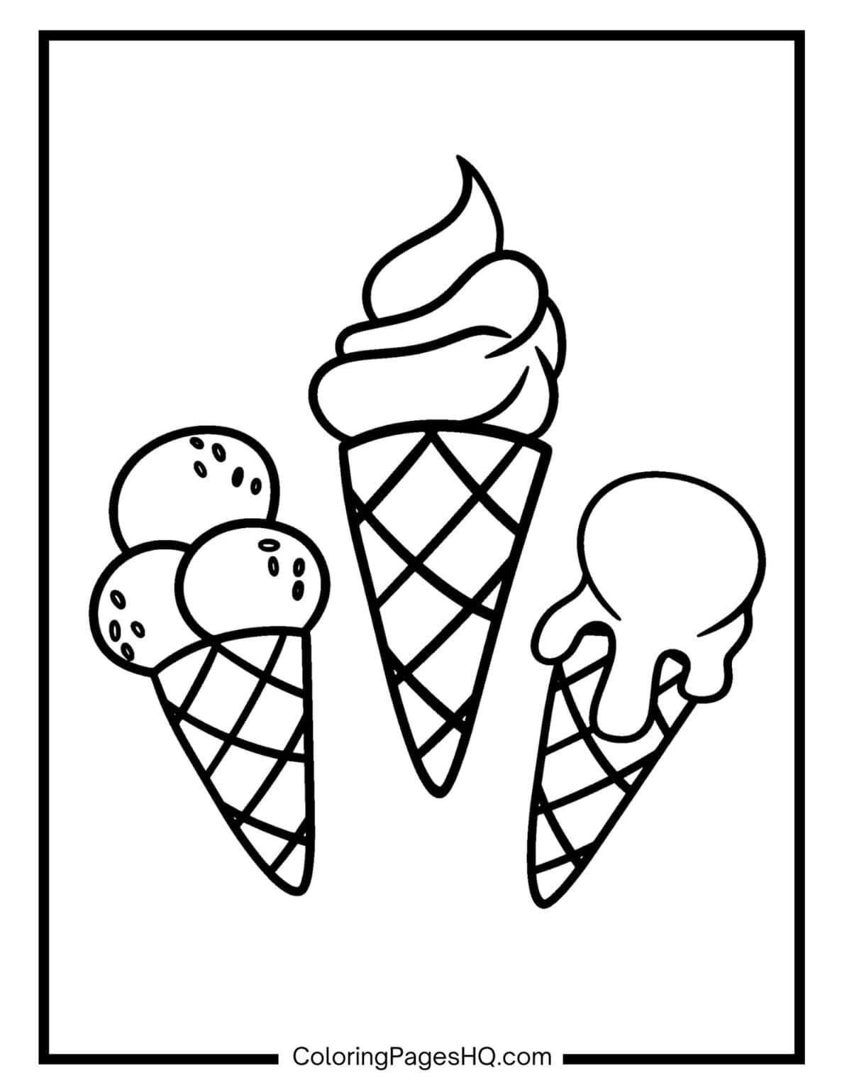 Ice Cream Coloring Pages (Free PDF Printables) - Coloring Pages HQ