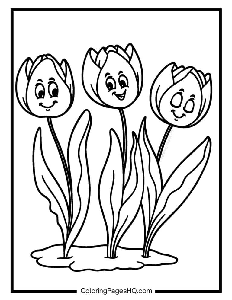 Tulip Coloring Pages (Free PDF Printables) - Coloring Pages HQ