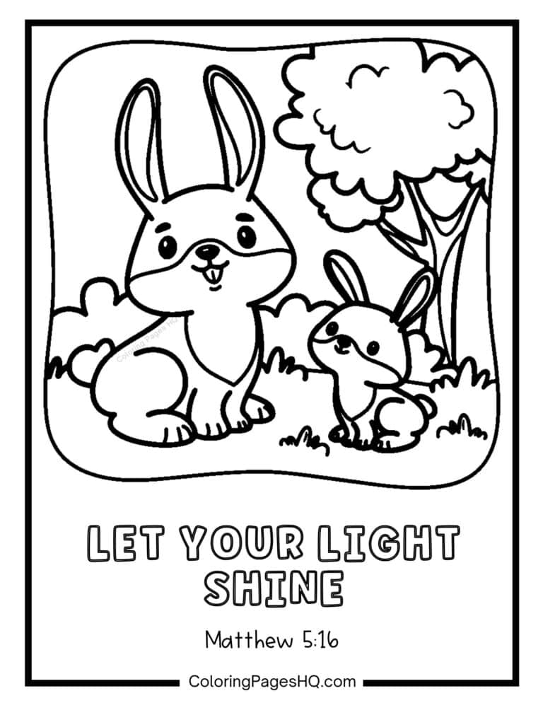 Animal Theme Bible Verse Coloring Pages (Free PDF Printables ...