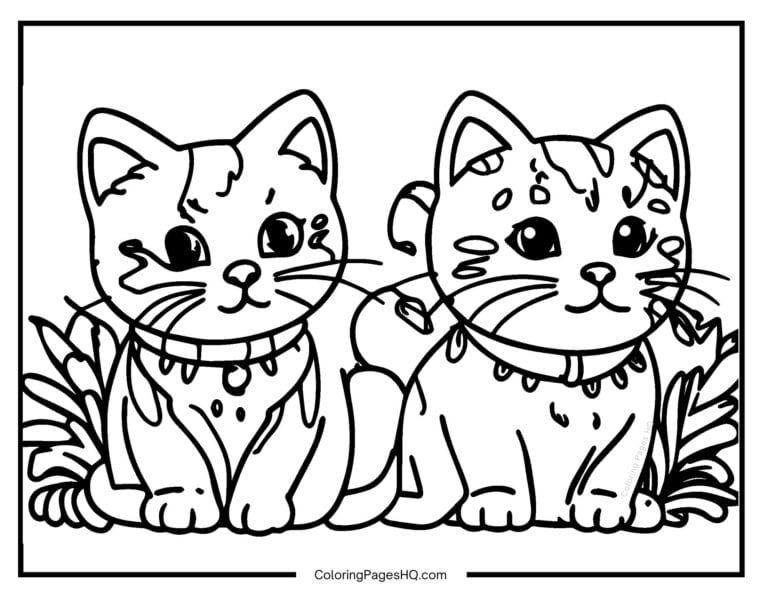 Cute Kitten Coloring Pages (Free PDF Printables) - Coloring Pages HQ