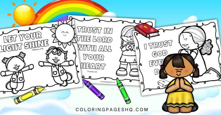 Christian Affirmations for Kids Coloring Pages (Free PDF Printables ...