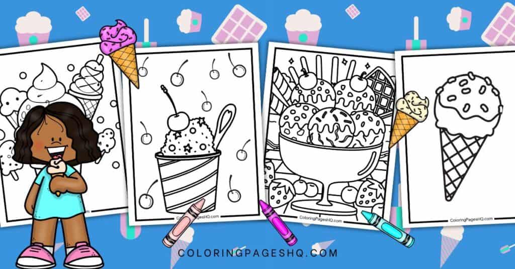 Ice Cream Coloring Pages (Free PDF Printables) - Coloring Pages HQ