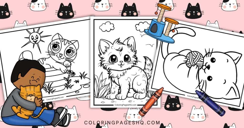 Cute Kitten Coloring Pages (Free PDF Printables) - Coloring Pages HQ