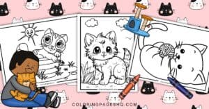 Cute Kitten Coloring Pages (Free PDF Printables) - Coloring Pages HQ