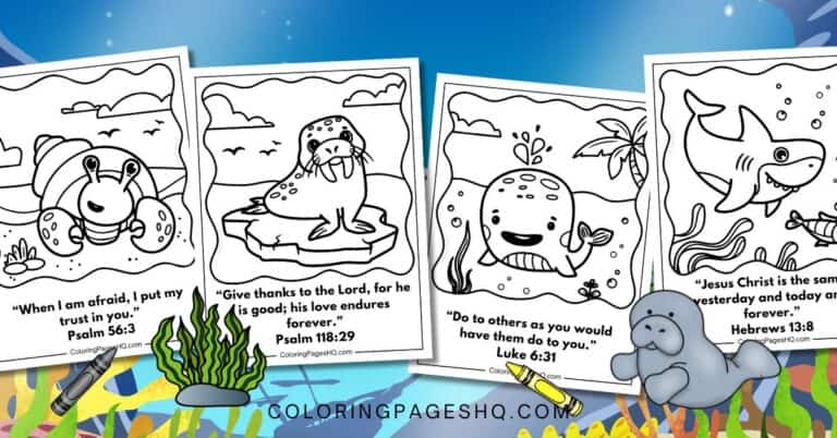 Engaging Ocean Theme Bible Verse Coloring Pages (Free PDF Printables ...