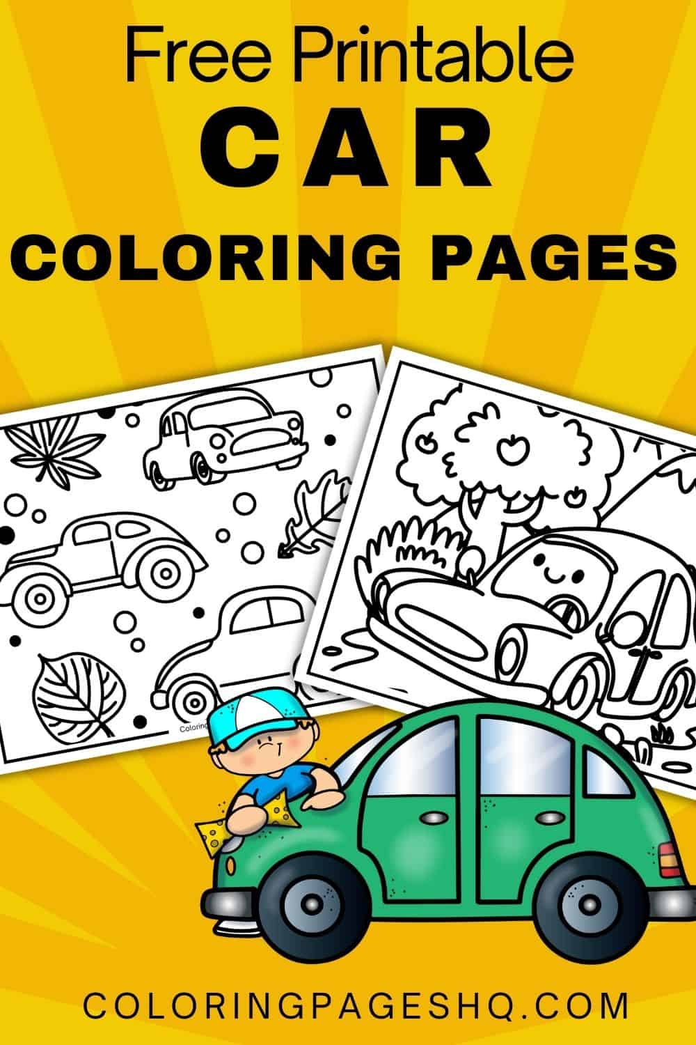 Car Coloring Pages (Free PDF Printables) - Coloring Pages HQ