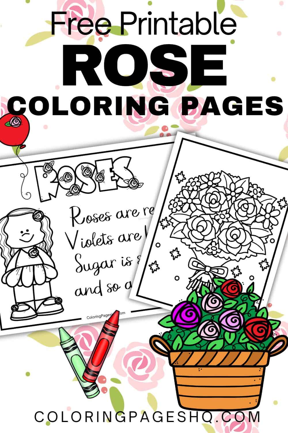 Pretty Rose Coloring Pages (Free PDF Printables) - Coloring Pages HQ
