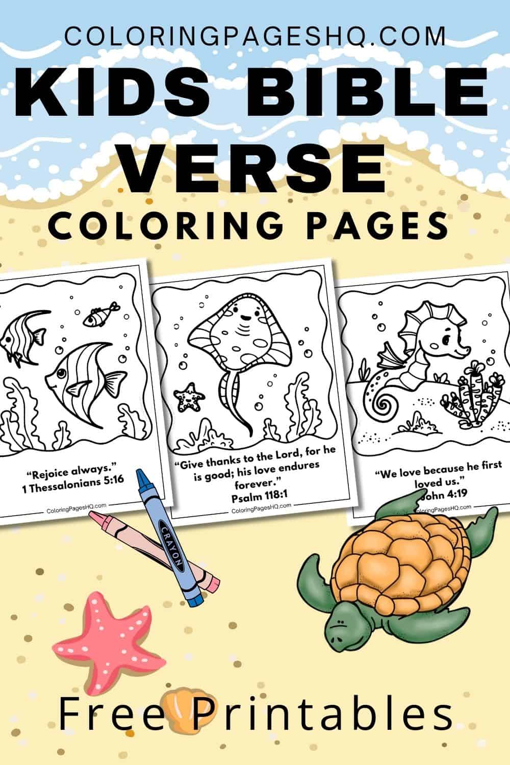 Engaging Ocean Theme Bible Verse Coloring Pages (Free PDF Printables ...