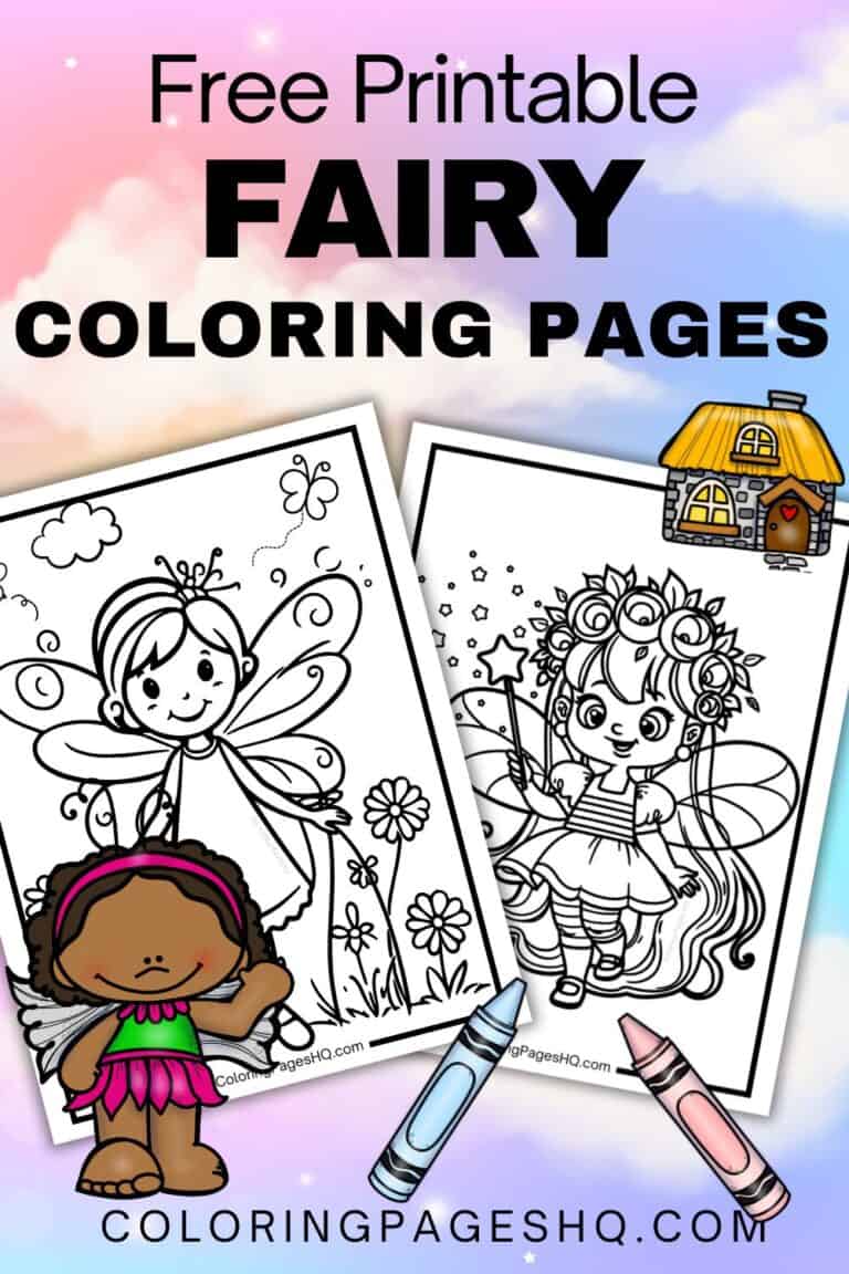 Dazzling Fairy Coloring Pages (Free PDF Printables) - Coloring Pages HQ