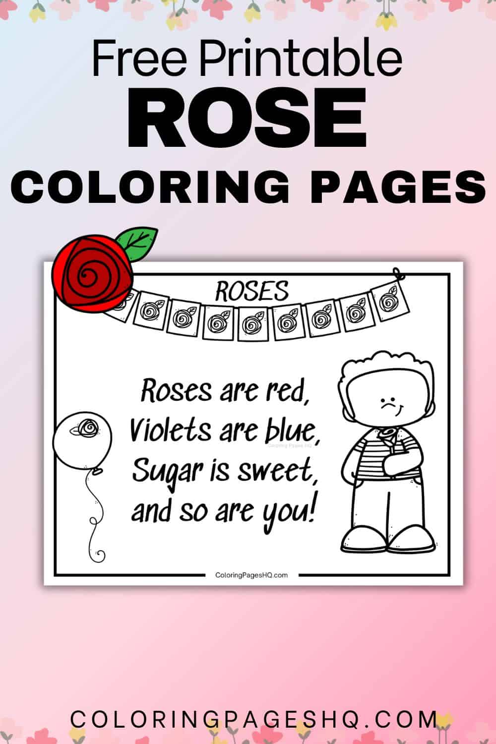 Pretty Rose Coloring Pages (Free PDF Printables) - Coloring Pages HQ