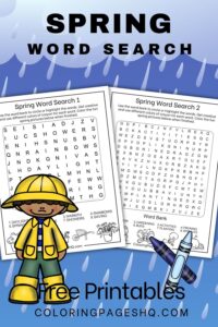 Fun Spring Word Search (Free PDF Printables) - Coloring Pages HQ