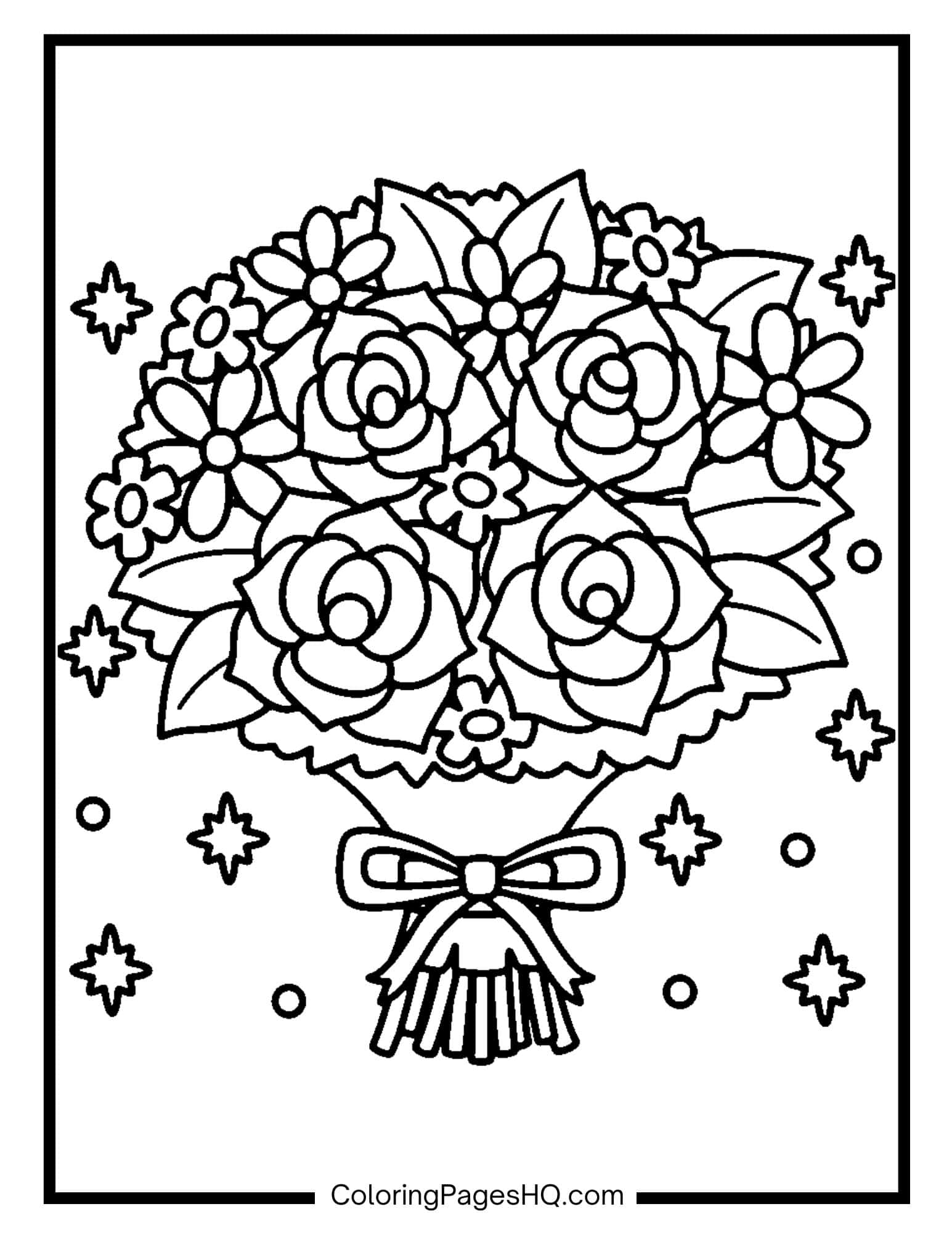 Pretty Rose Coloring Pages (Free PDF Printables) - Coloring Pages HQ